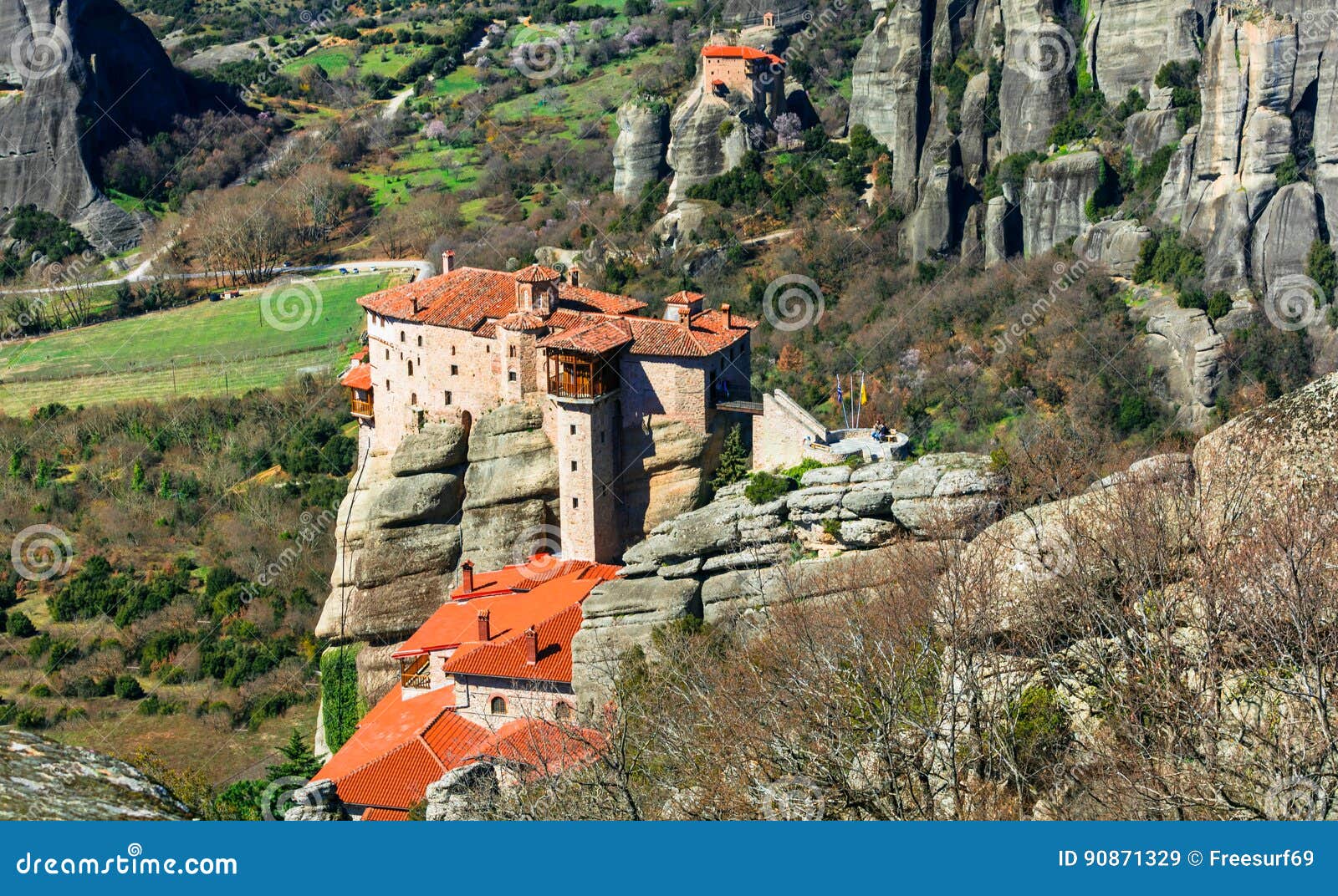 Impressive Roussanou Monastery . Meteora, Central Greece Stock Image ...