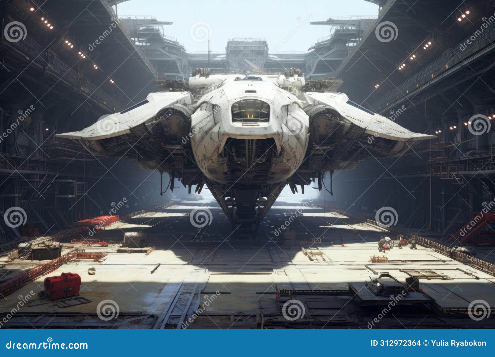 Impressive Ship Building Hangar. Generate Ai Stock Photo - Image of ...
