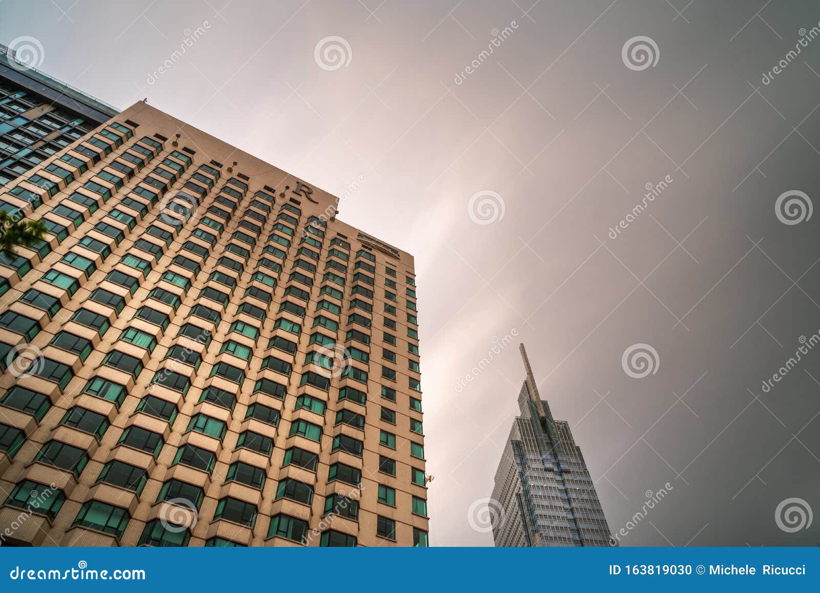 Impressive Skyscraper with a Dramatic Grey Sky Pollution of the Modern ...