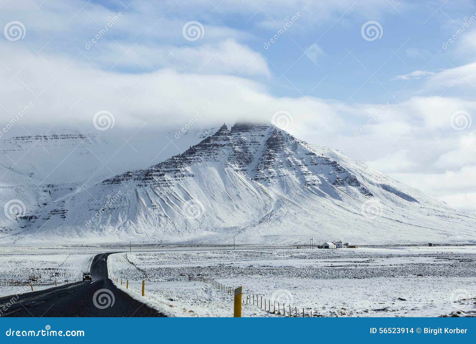 Impressive Snowy Volcanic Landscape Stock Photo - Image of covered ...