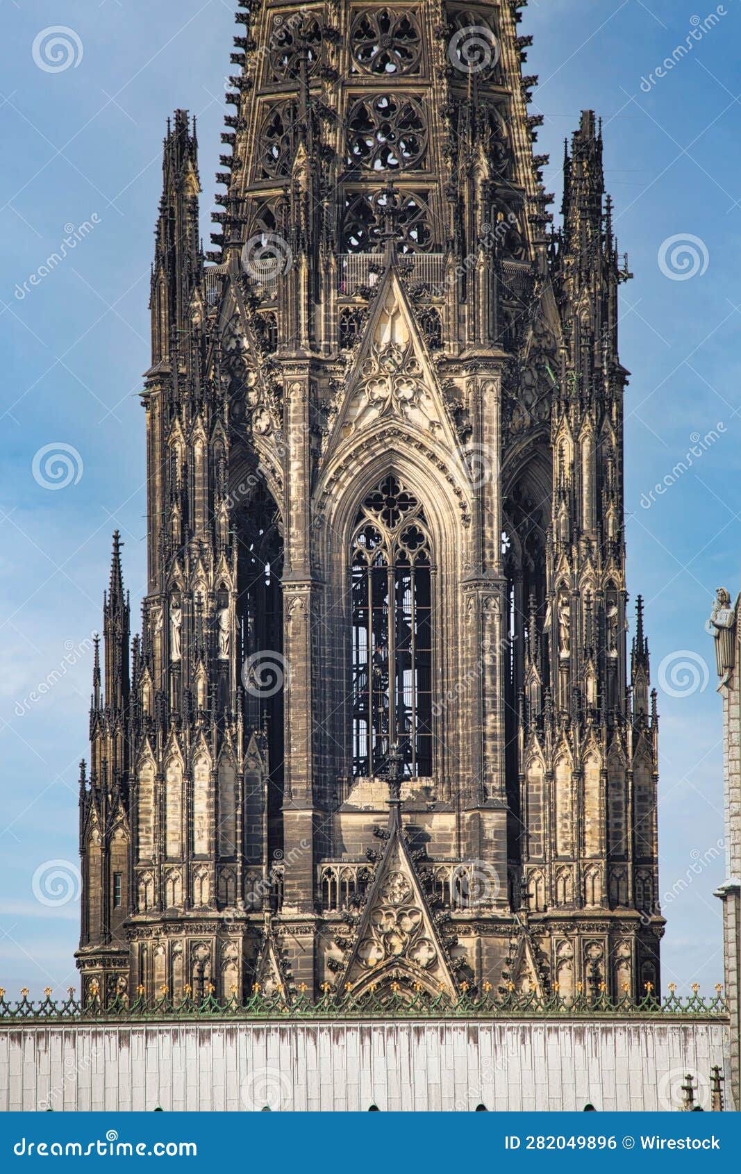 Impressive Spire Featuring an Intricate Tower Stock Photo - Image of ...