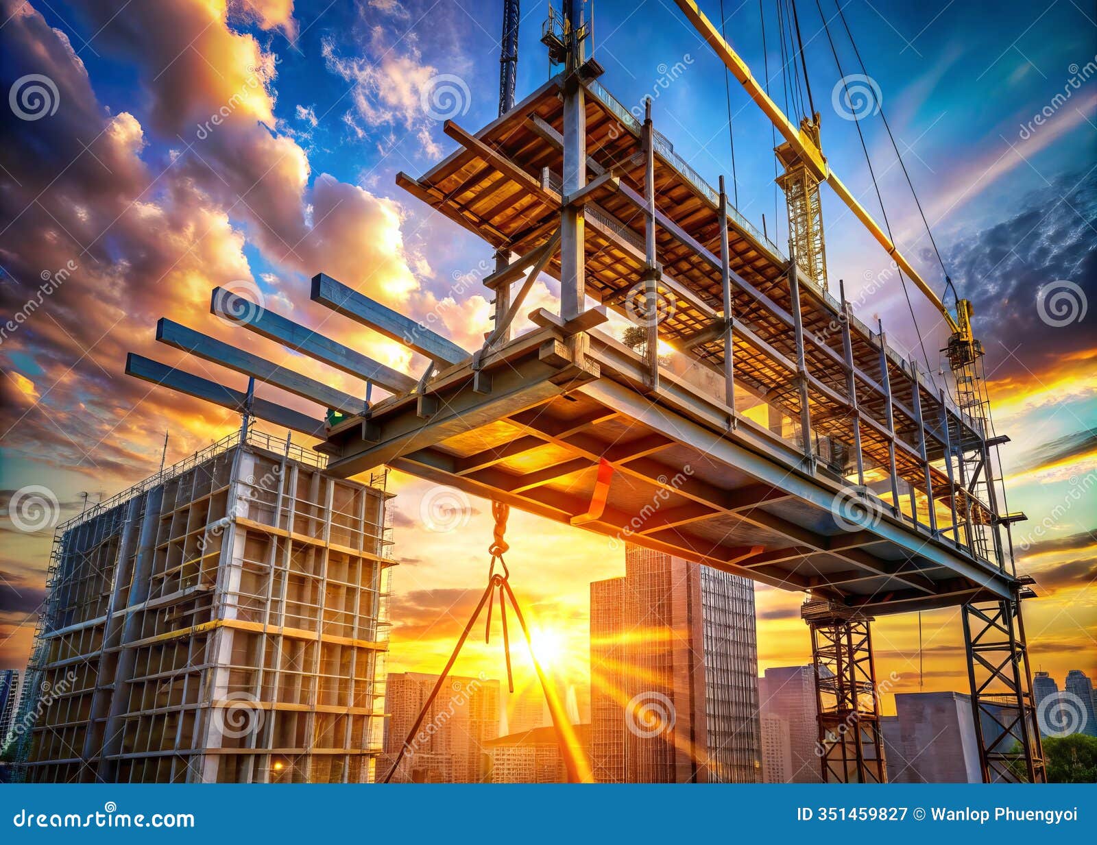 Impressive Steel Scaffolding Frame on Industrial Construction Site ...