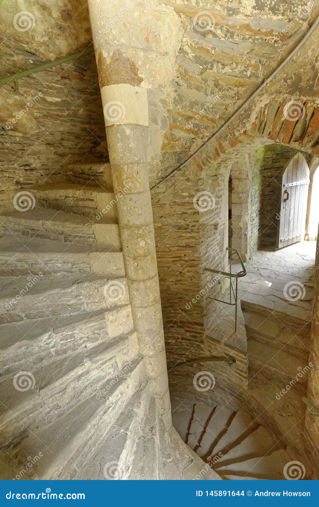 Spiral Staircase in Old Castle. Cardiff Stone Doorway Stock Photo ... Spiral Staircase in Old Castle. Cardiff Stone Doorway Stock Photo ...
