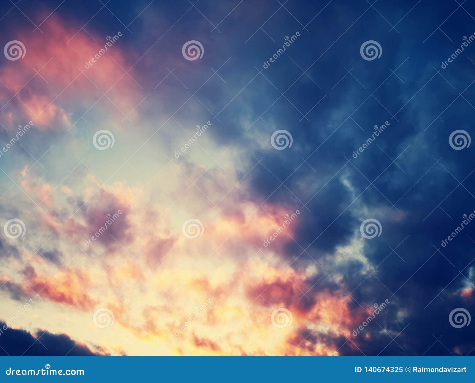 Impressive Sunset Clouds Background Stock Image - Image of clouds, dark ...