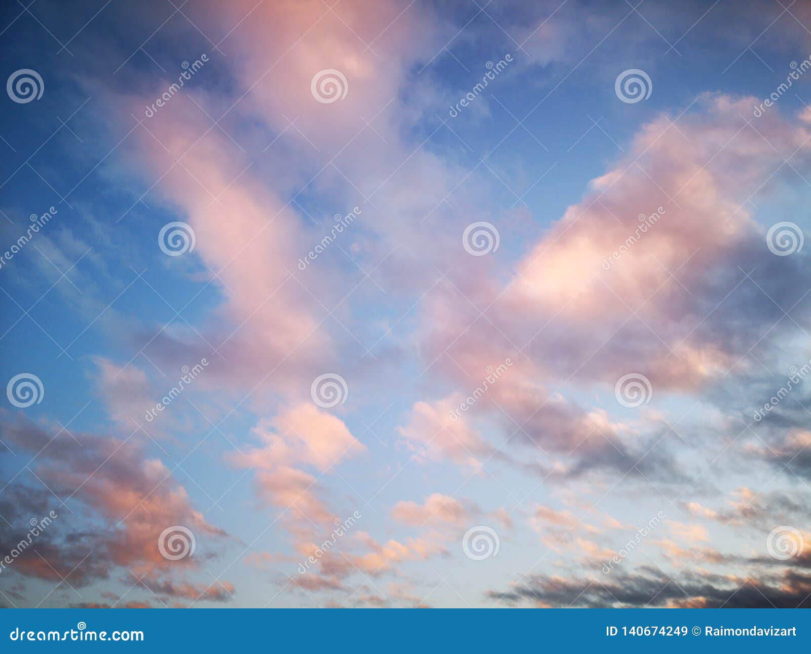 Impressive Sunset Clouds Background Stock Image - Image of blue, cloud ...