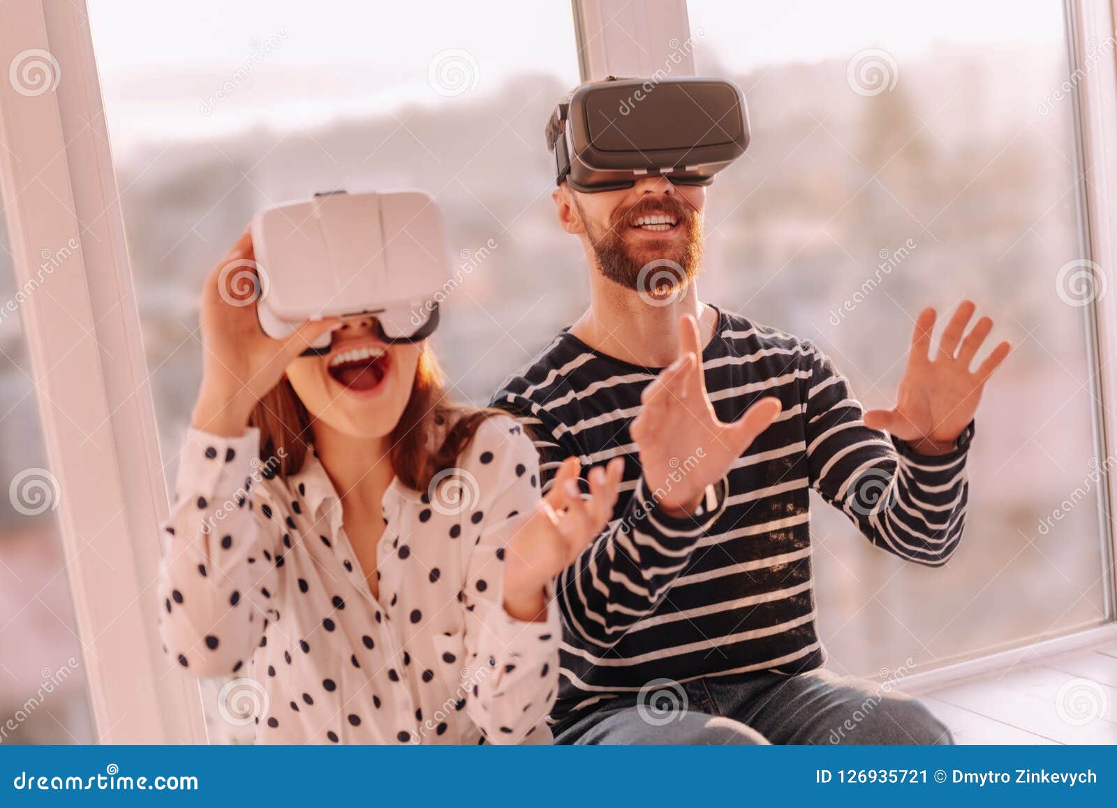 Happy Man And Woman Having Exciting Adventure Stock Image Image Of Care Romance 126935721