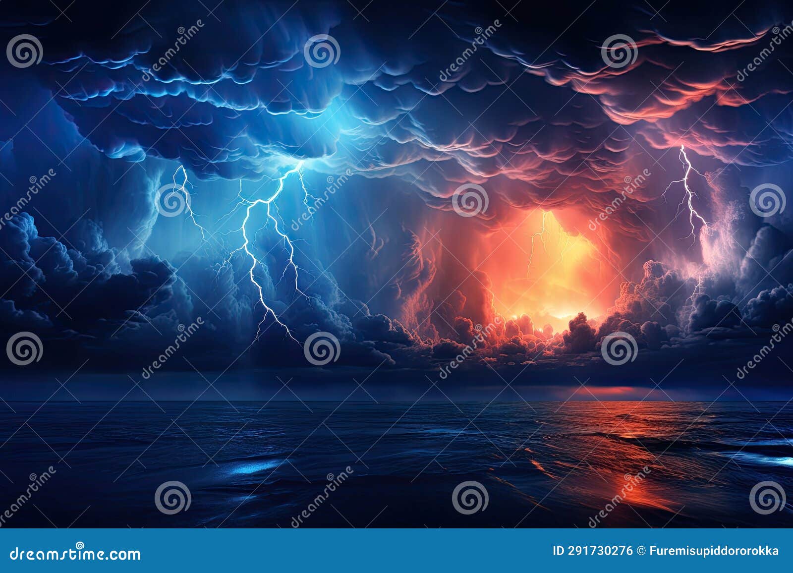 Impressive Thunderstorm on the Horizon Stock Illustration ...