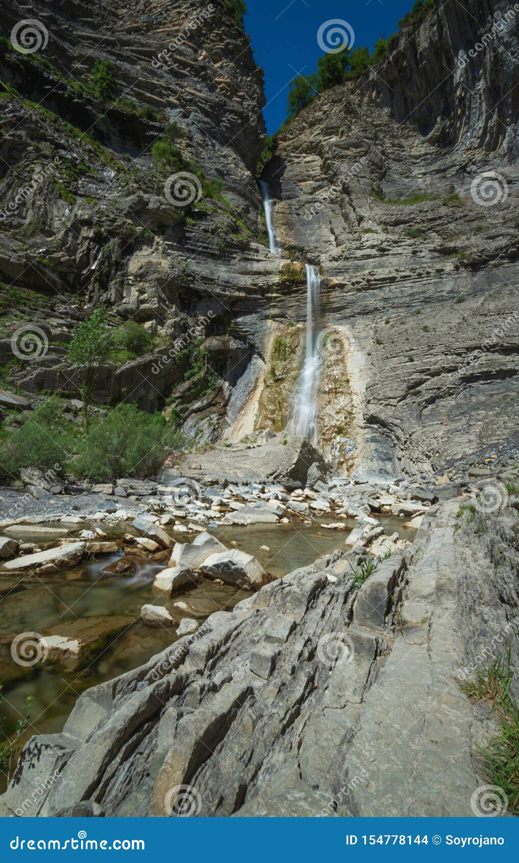 Impressive Waterfall in Spain, Canyon with Rocks Stock Photo - Image of ...