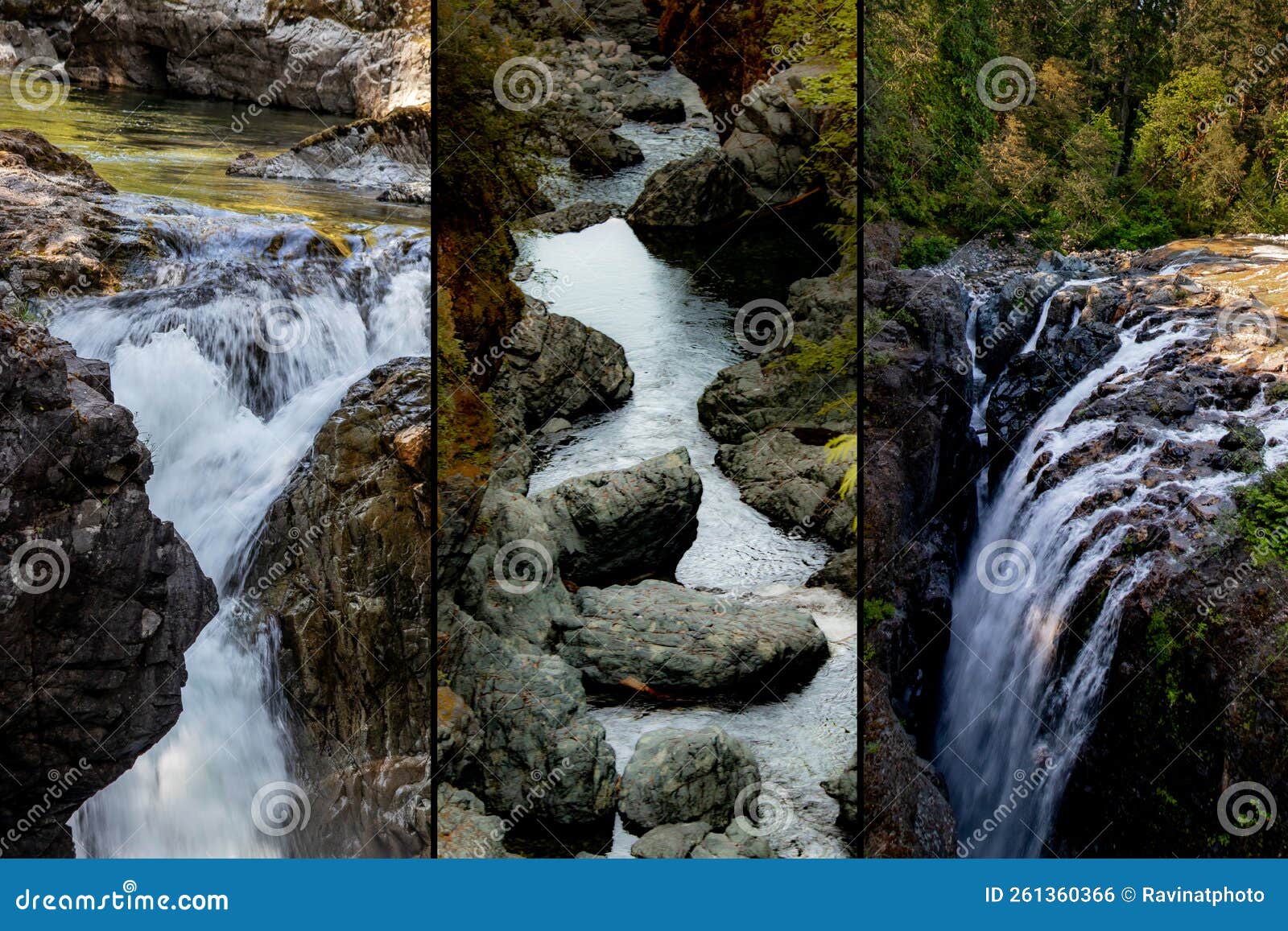 Impressive Waterfalls of the Vancouver Island, BC, Canada Stock Photo ...