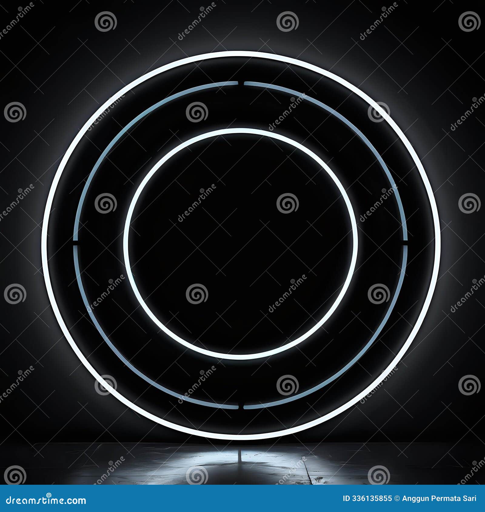Impressive White Circle Lighting on a Black Wall for a Striking and ...