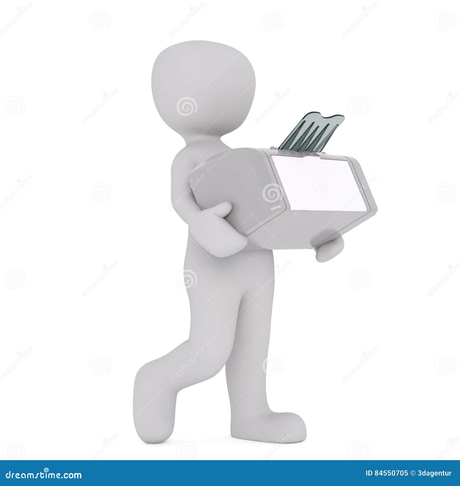 Impressora Levando Do Homem 3D Ilustração Stock - Ilustração de cartoon ...