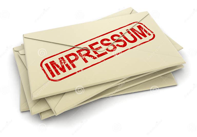 Impressum letters stock illustration. Illustration of cutout - 75745476