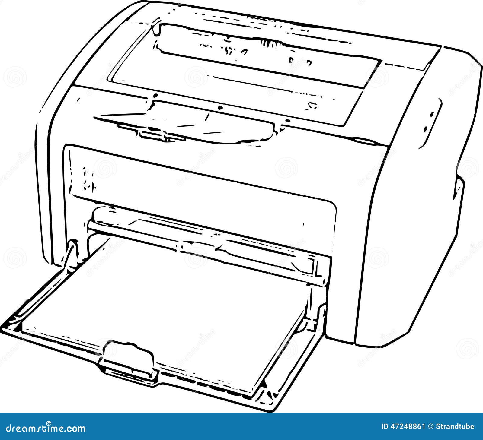 Imprimante Line Art Drawing Illustration Stock - Illustration du ...