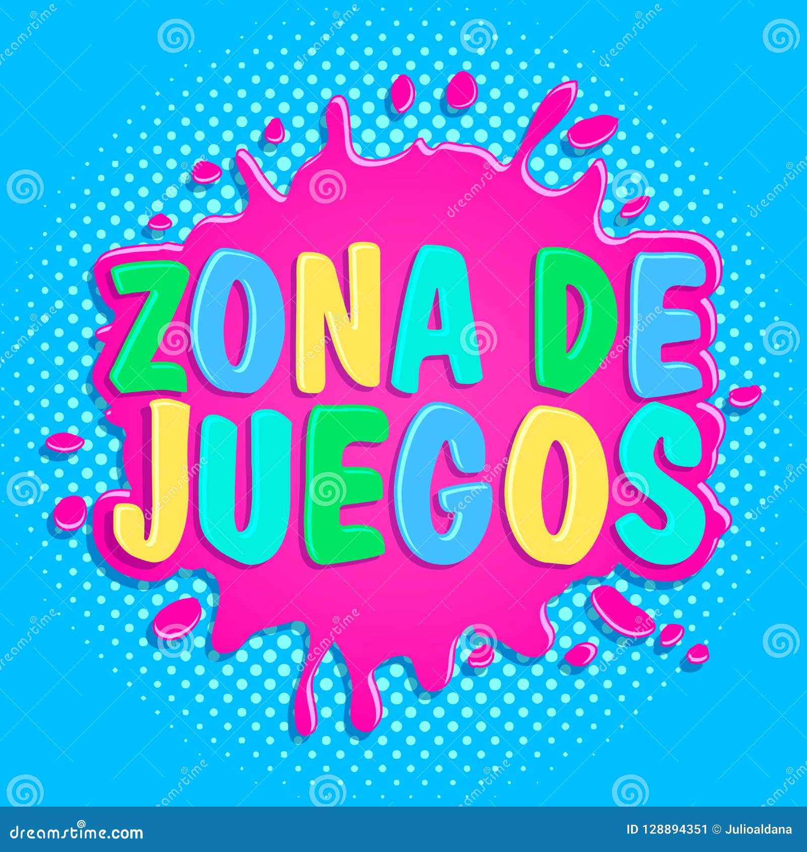 Zona De Juegos, Games Zone Spanish Text, Vector Sign Illustration ...
