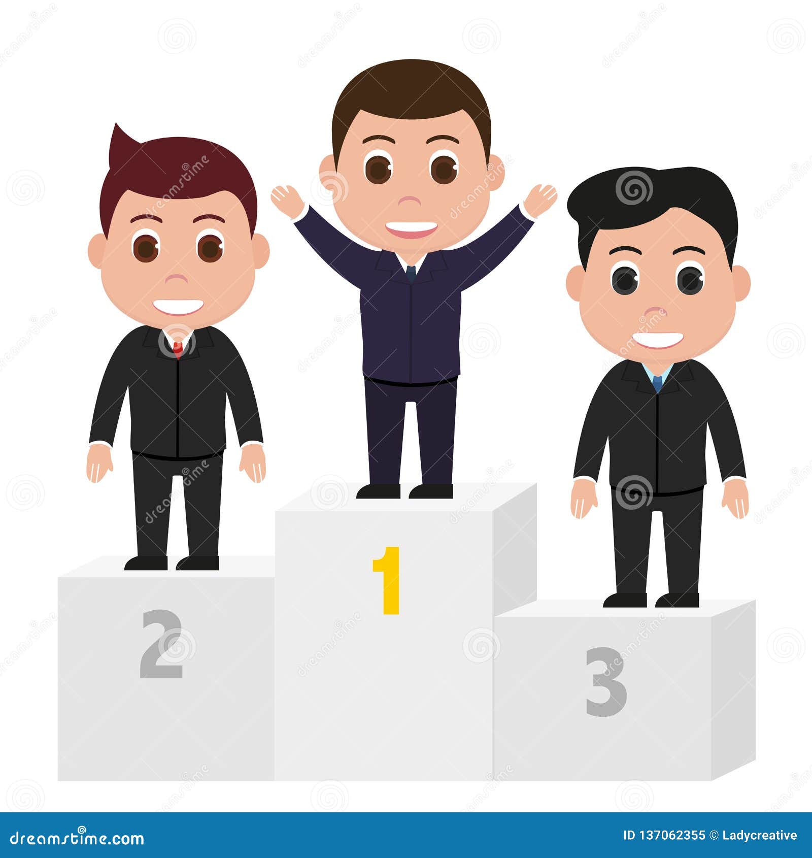 Winner on Podium Vector, Successful Man Stock Vector - Illustration of ...