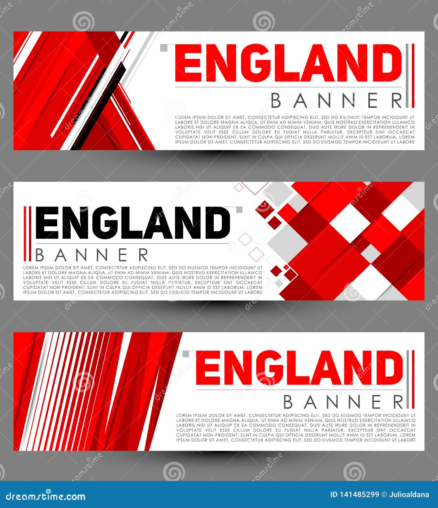 England Modern Banner Template Vector Set Design Stock Vector ...
