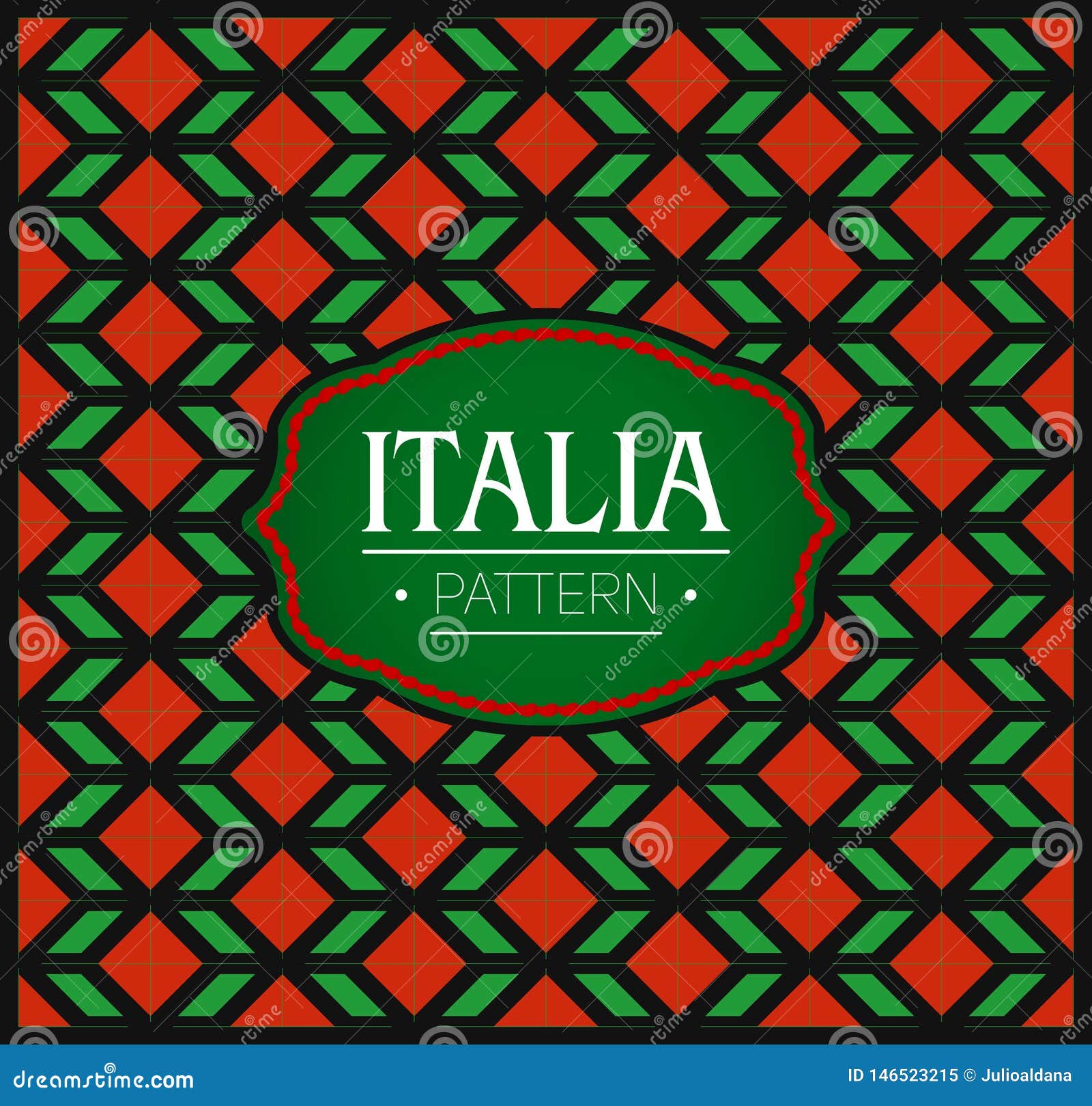Italia Pattern, Seamless Background Texture and Emblem Stock Vector ...