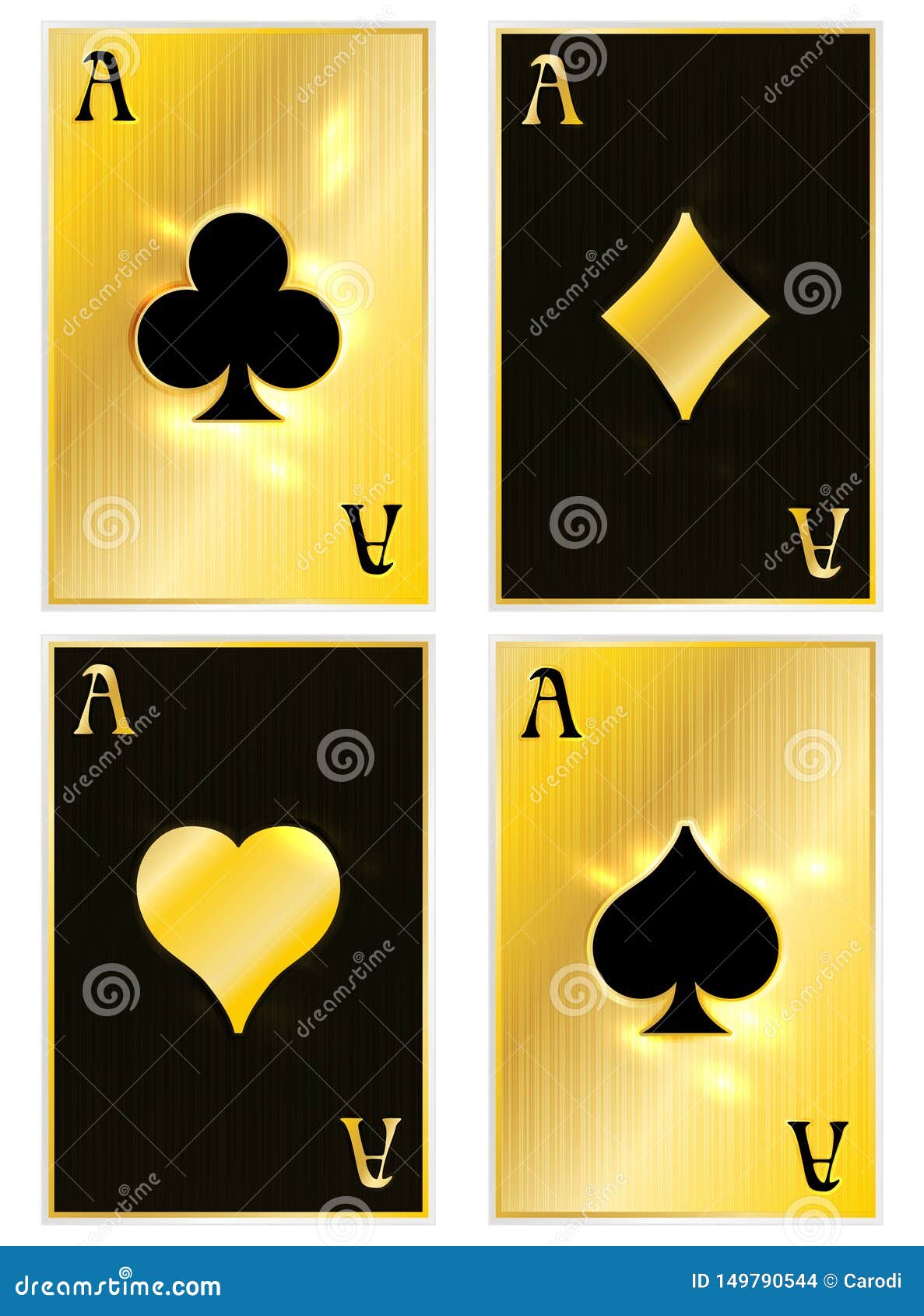 Casino Poker Golden Cards, Vector Stock Vector - Illustration of ...