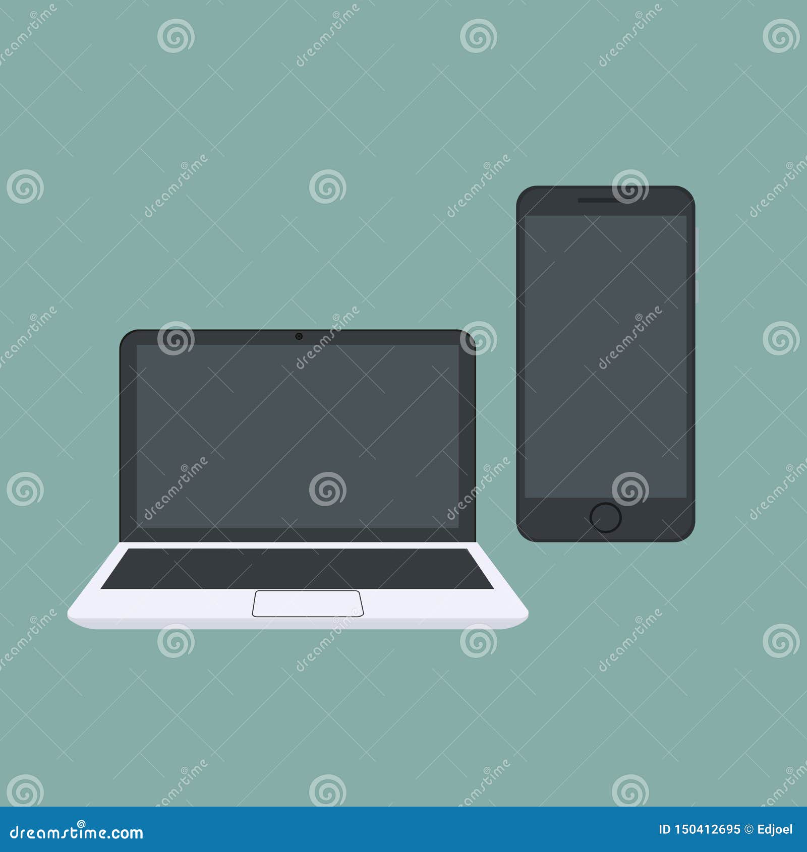 Vector Design of Laptop and Mobile Phone Stock Vector - Illustration of ...