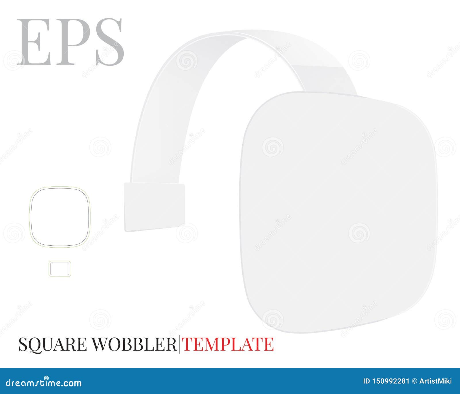 Square Shape Wobbler Vector, Template With Overprinted Die Cut / Laser ...