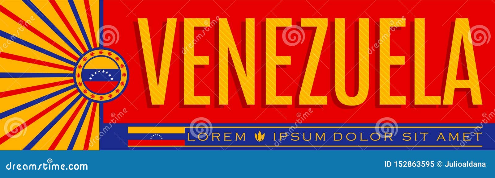 Venezuela Patriotic Banner Design, Typographic Vector Illustration ...