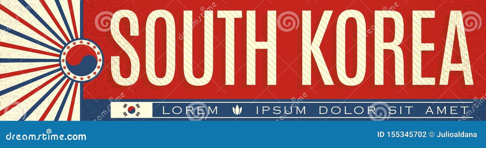 Korea Banner Design. Korean Traditional Sticker Symbols And Objects ...