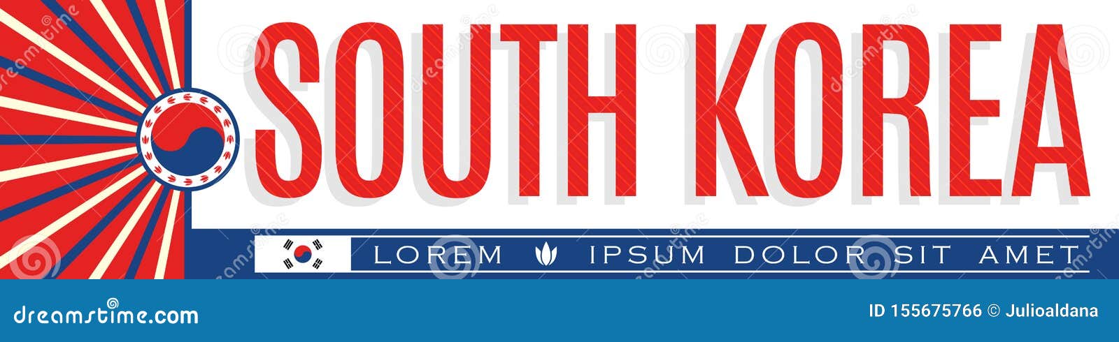 Korea Banner Design. Korean Traditional Sticker Symbols And Objects ...