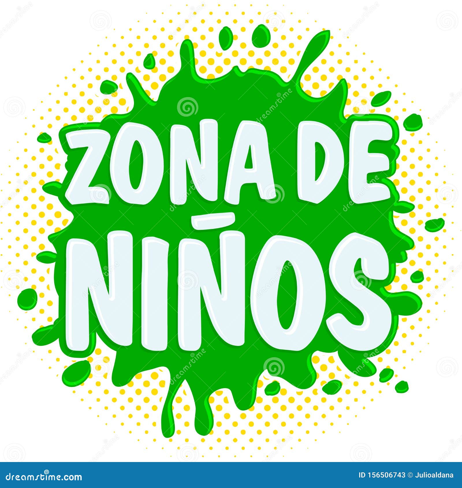 Zona De Ninos, Kids Zone Spanish Text, Vector Lettering Sign ...
