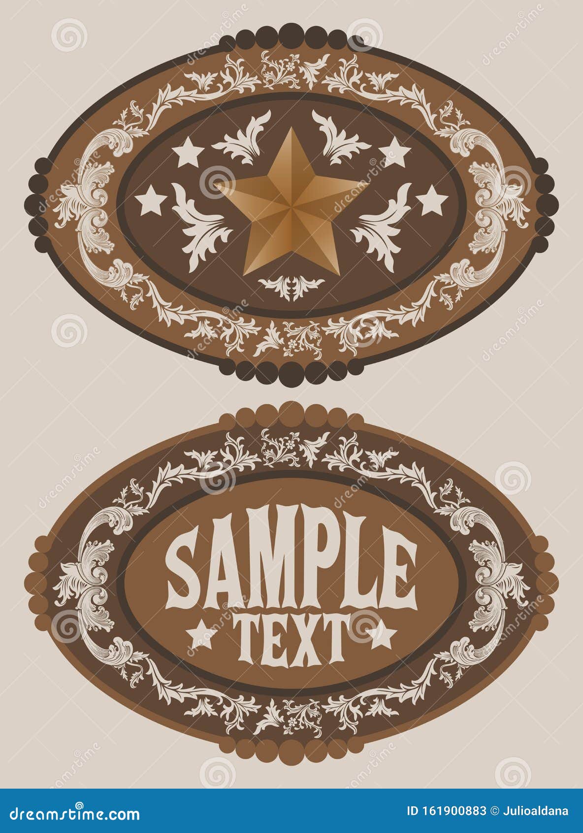 Rodeo Cowboy Belt Buckle Vector Design, Sheriff Star Badge. Stock ...