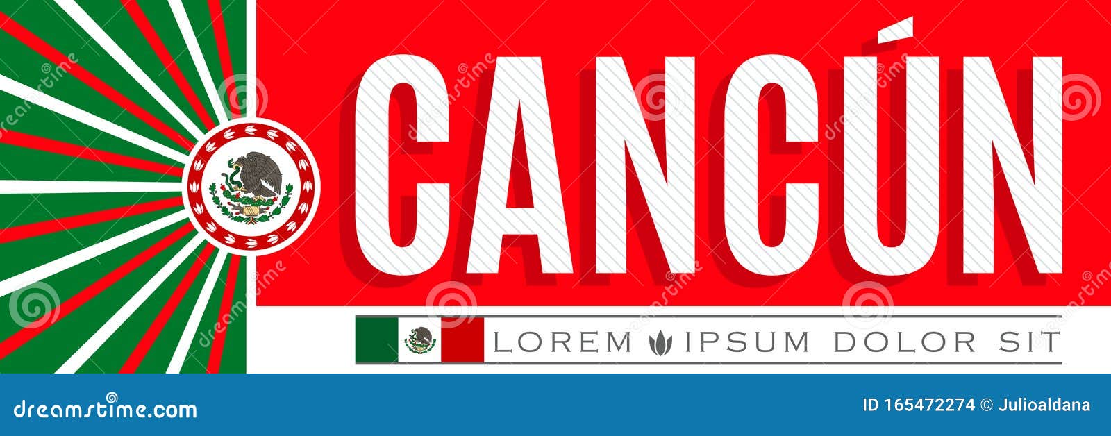 Cancun Mexico City Patriotic Banner Vector Illustration. Stock Vector ...