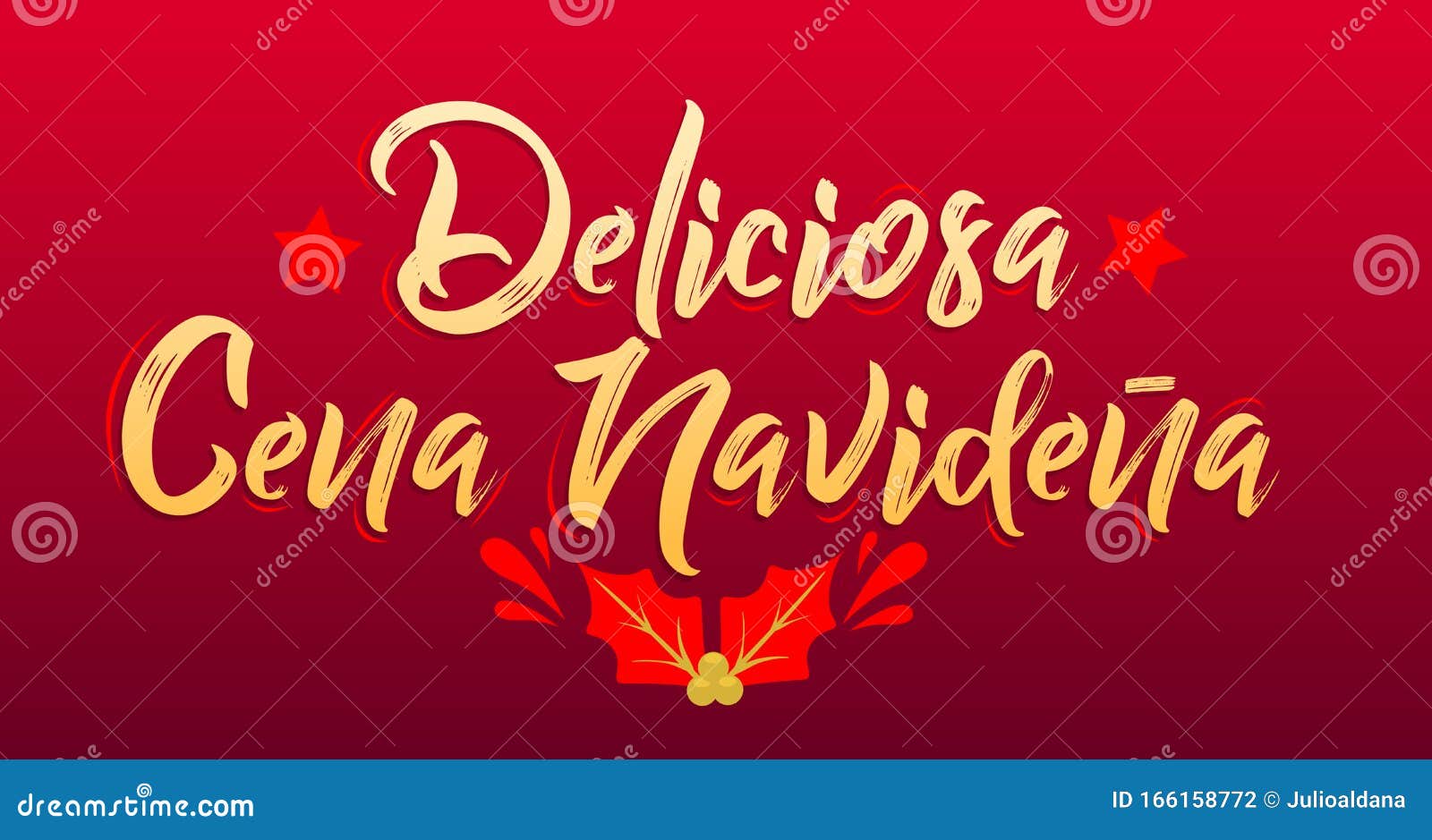 Deliciosa Cena Navidena, Delicious Christmas Dinner Spanish Text ...