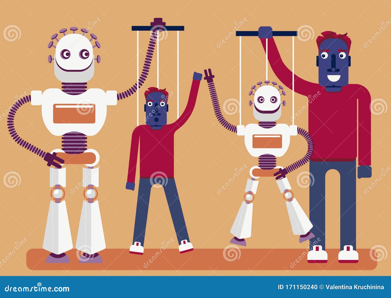 The Manipulation. Who is Manipulating Whom Stock Vector - Illustration ...