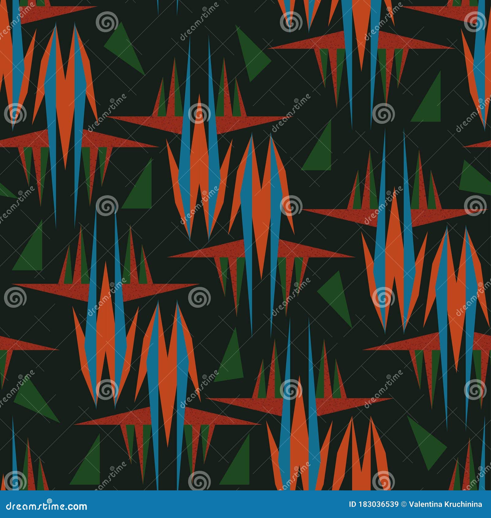 Seamless Geometric Triangular Flower Pattern Stock Vector ...