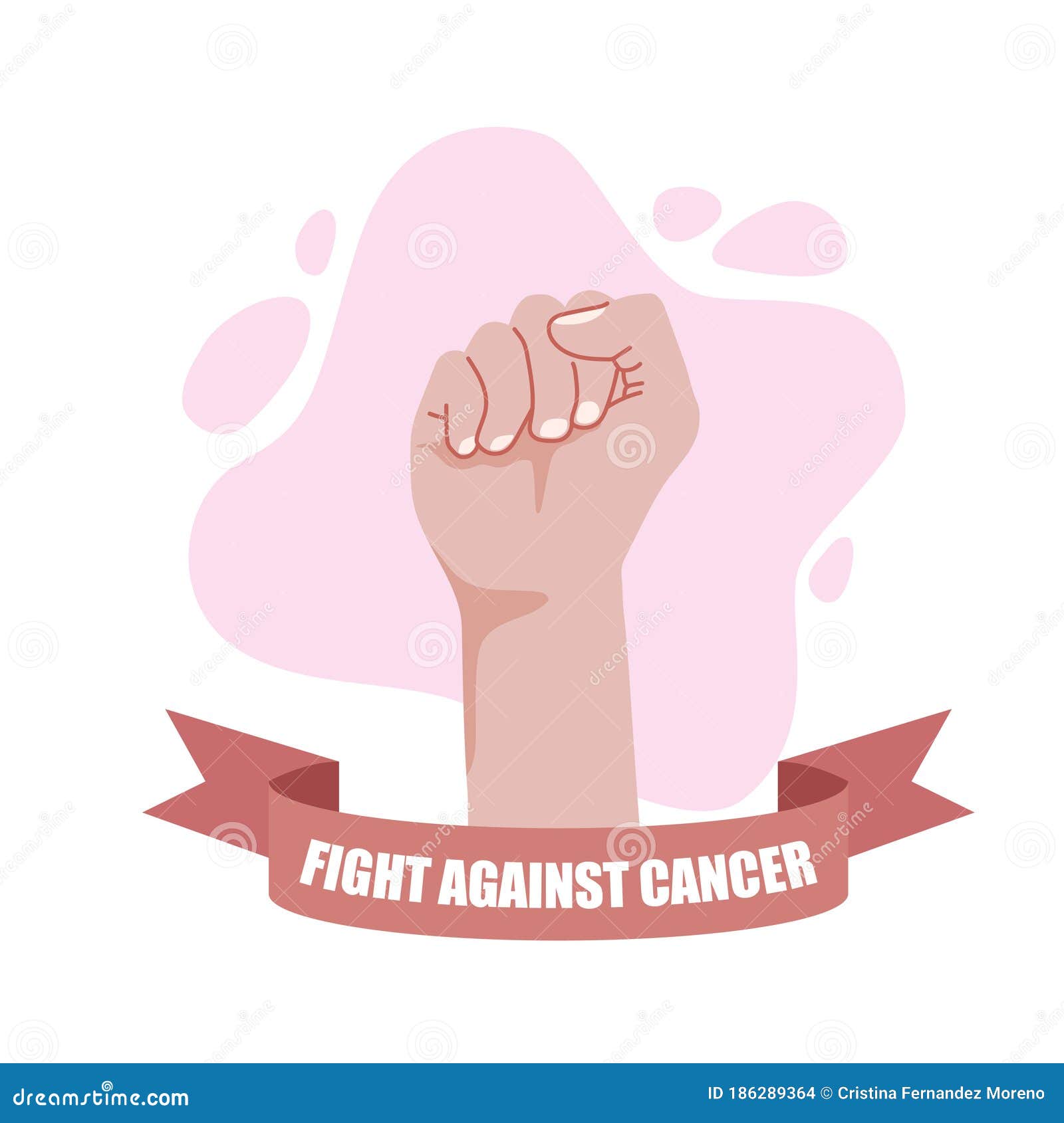 Fight Against Cancer Banner with Closed Fist Stock Vector ...
