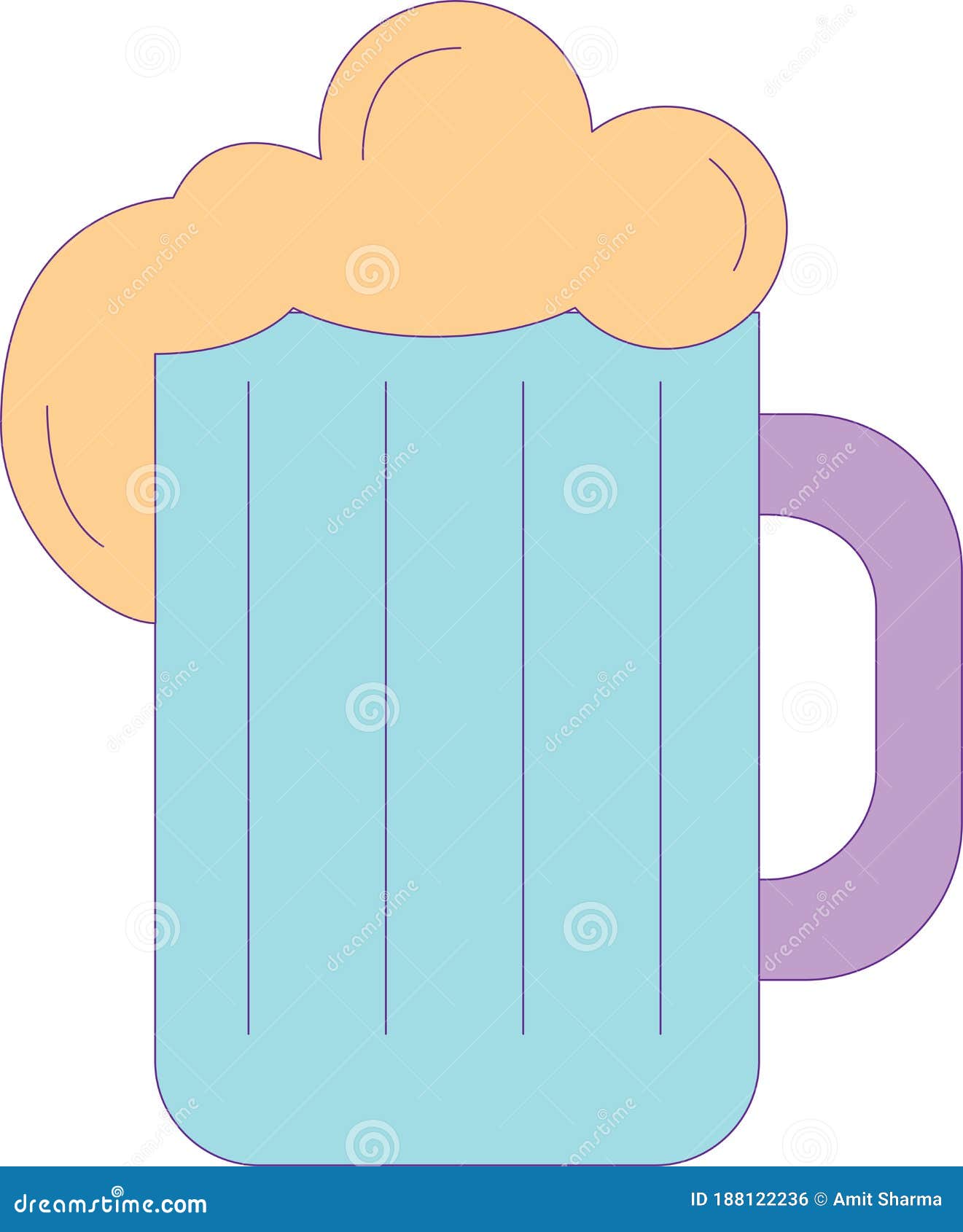 Beer Jug, Beer Glass Colorful Illustration Stock Illustration ...