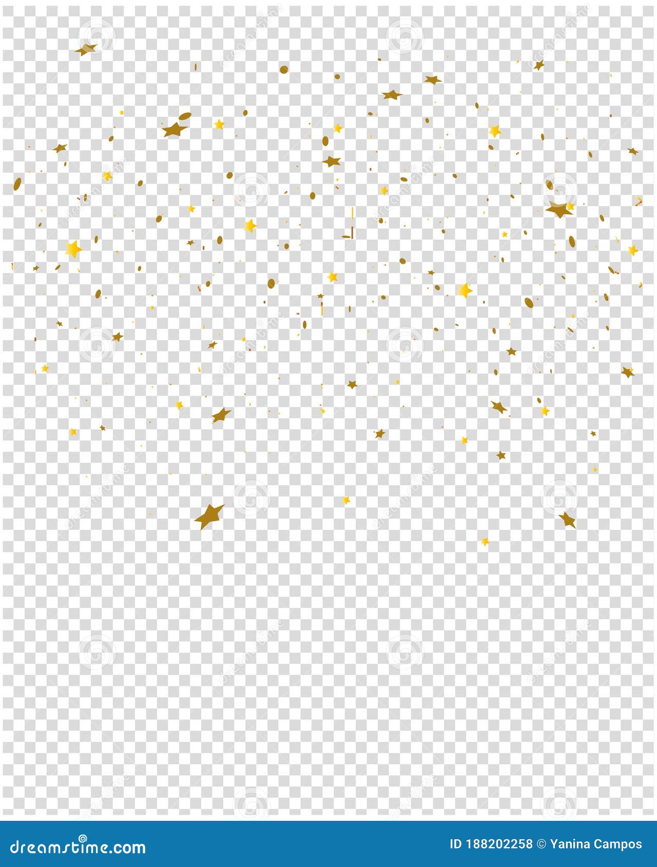 Shredded Paper and Shiny Golden Stars Stock Vector - Illustration of ...