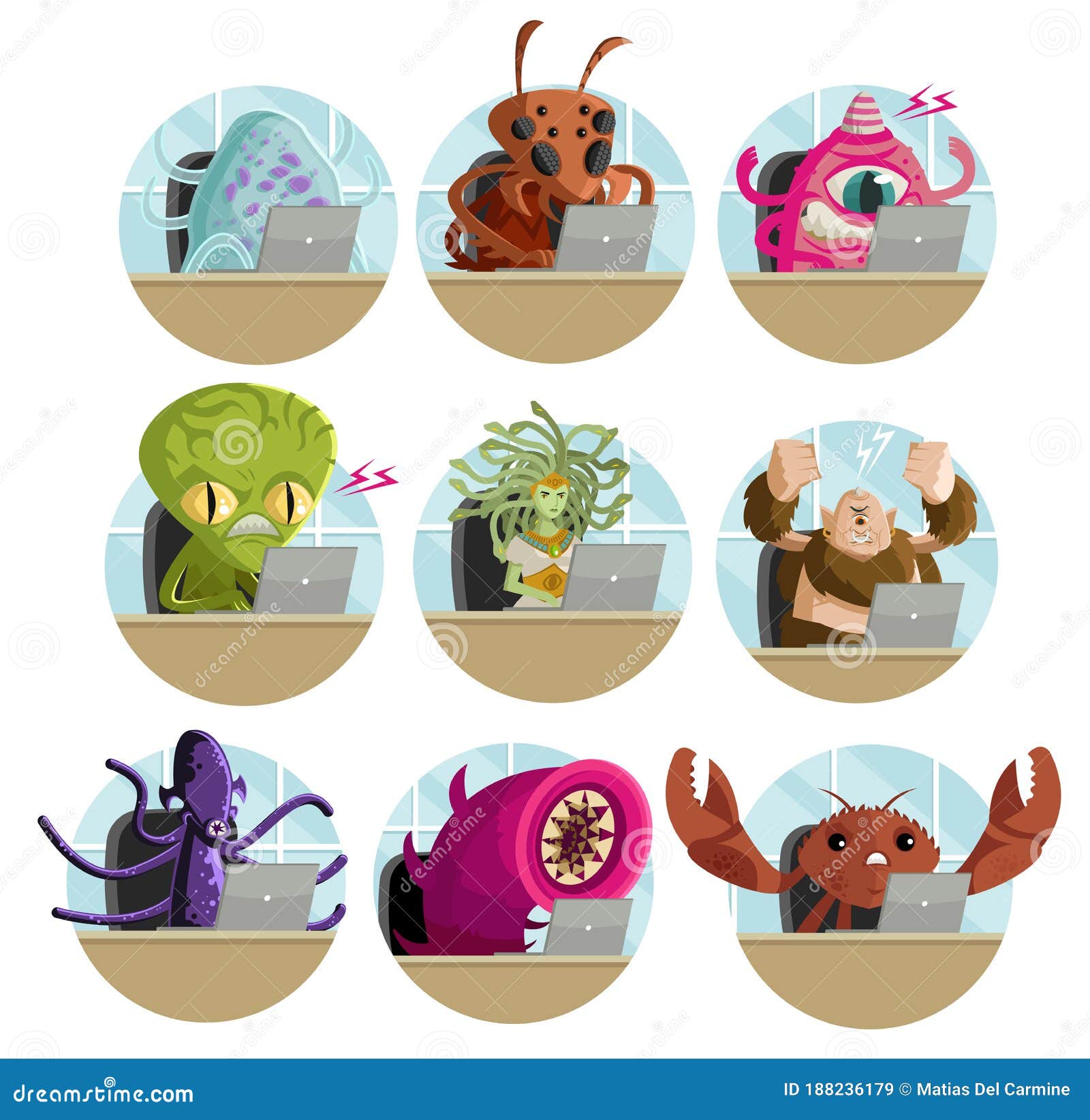 Virus Monsters In The Email Letter. Vector Illustration | CartoonDealer ...