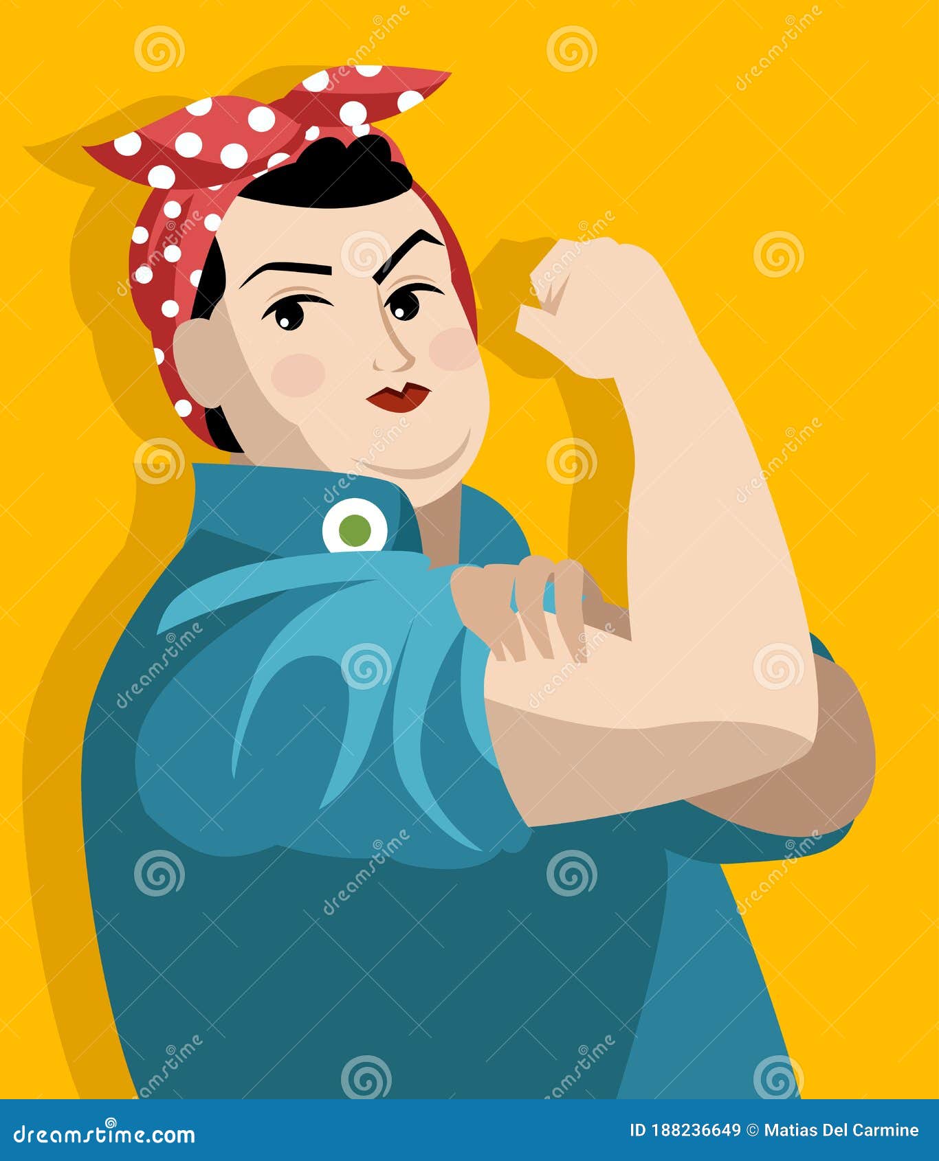 Chubby Fat Obese Feminist Worker Woman Fighting for Equality Rights ...