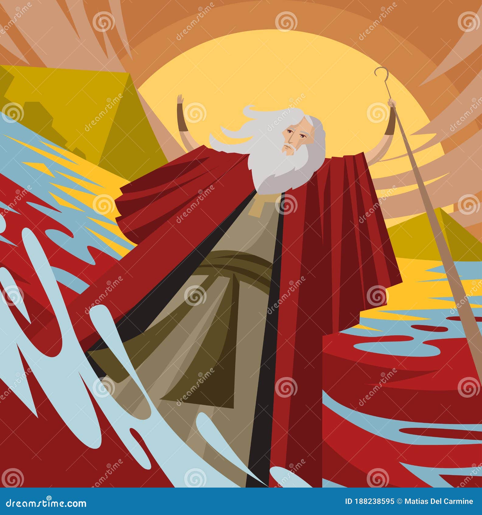Moses Turning Water To Blood Stock Vector - Illustration of full, rain ...