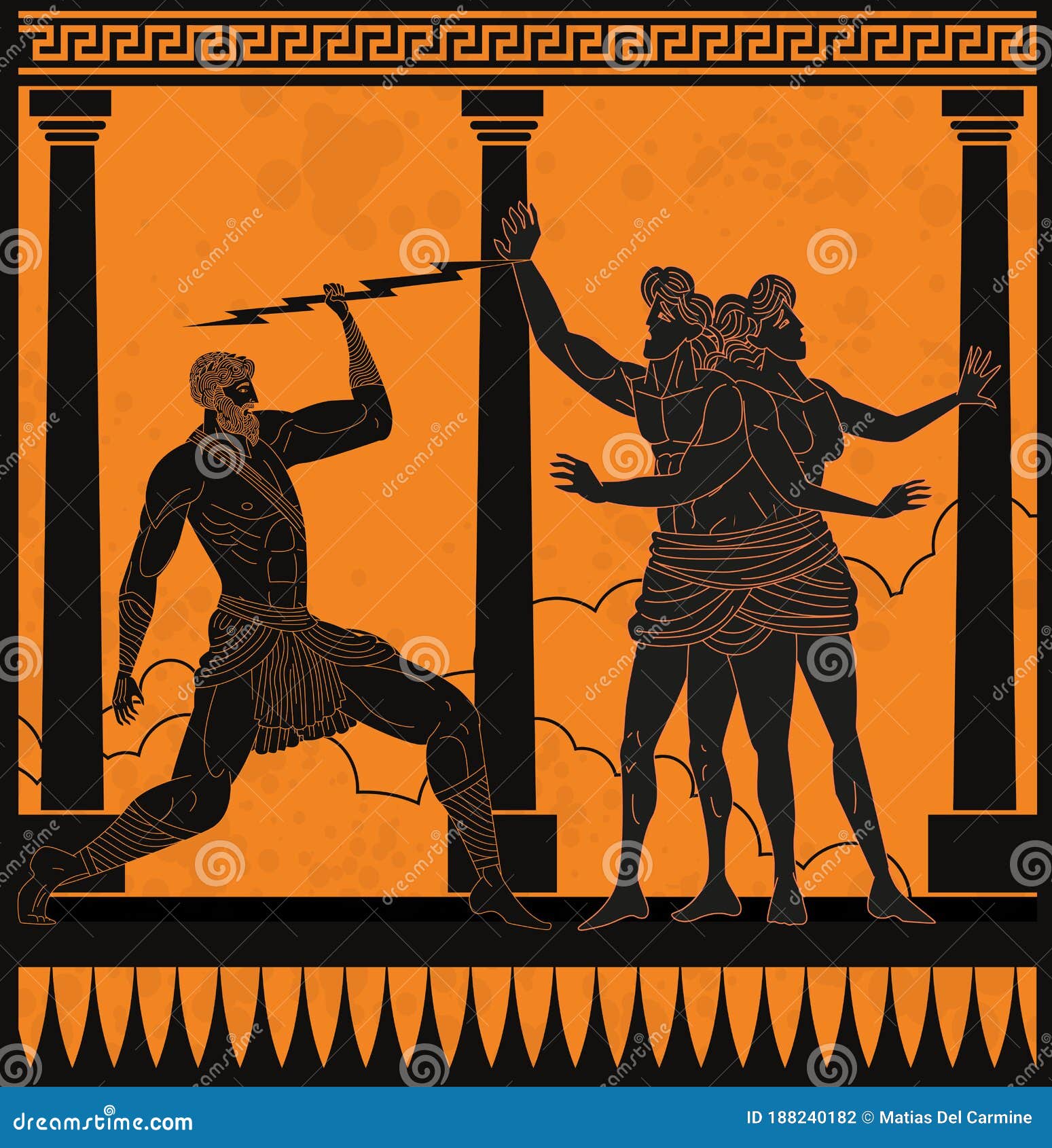 Zeus Palace On Olympus Among The Clouds Cartoon Vector | CartoonDealer ...