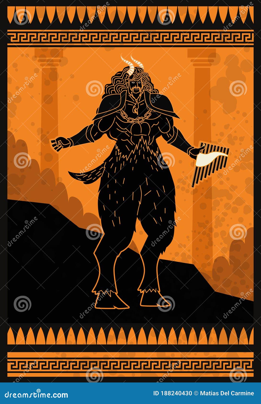 Greek Mythology Pan God Phaun Stock Vector - Illustration of woods ...