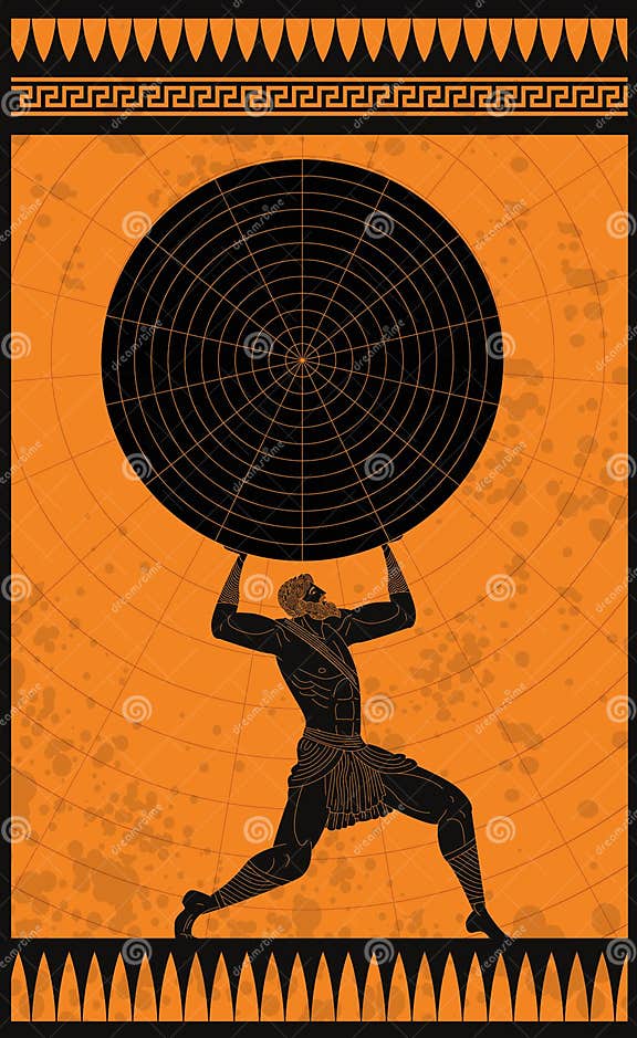 Greek Mythology Atlas Holding the Globe Stock Vector - Illustration of ...