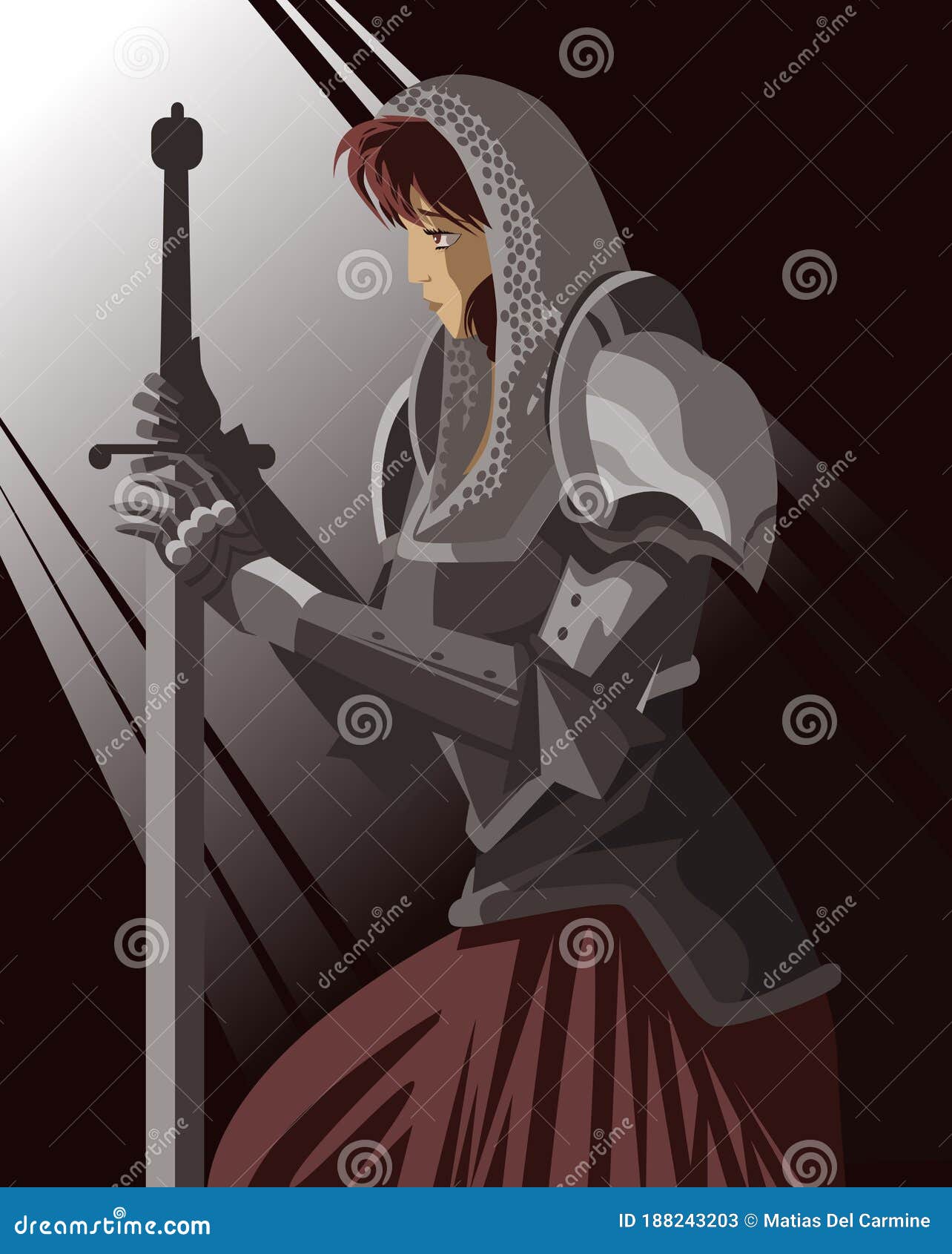 Joan of Arc Medieval Female Girl Woman Saint Warrior Knight Stock ...