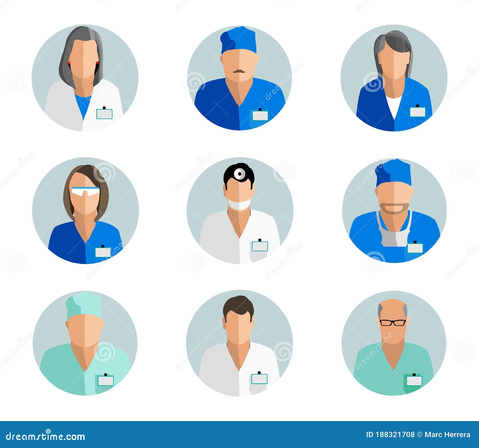 Variety of Medical Staff Icons Stock Vector - Illustration of paramedic ...