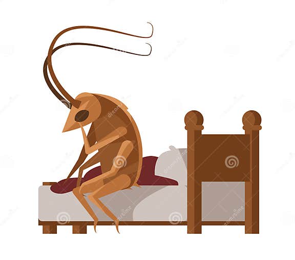 Metamorphosis Sad Cockroach on Bed Stock Illustration - Illustration of horror, giant: 188962698