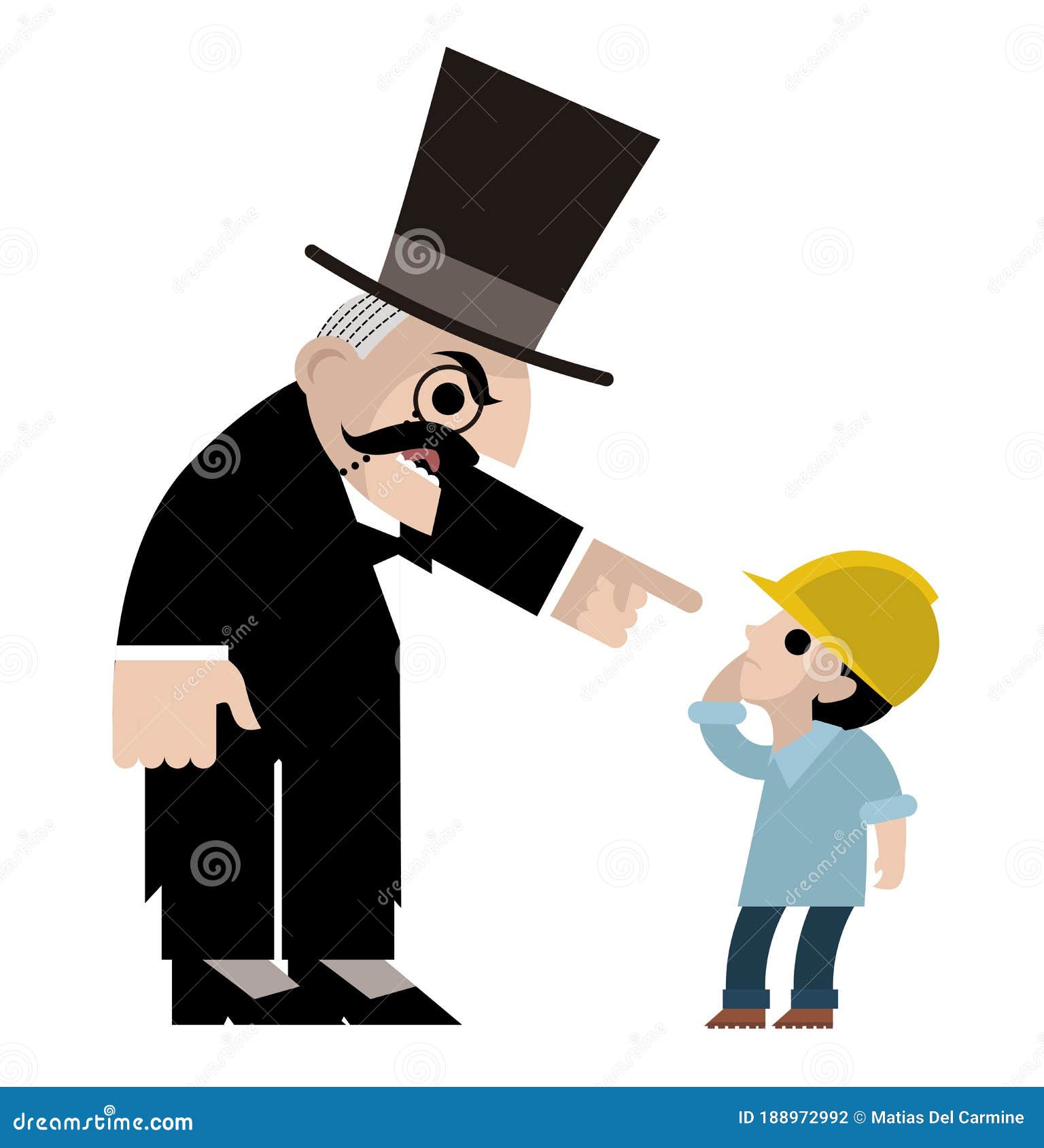 Rich Boss Man Shouting Worker Stock Vector - Illustration of angry ...