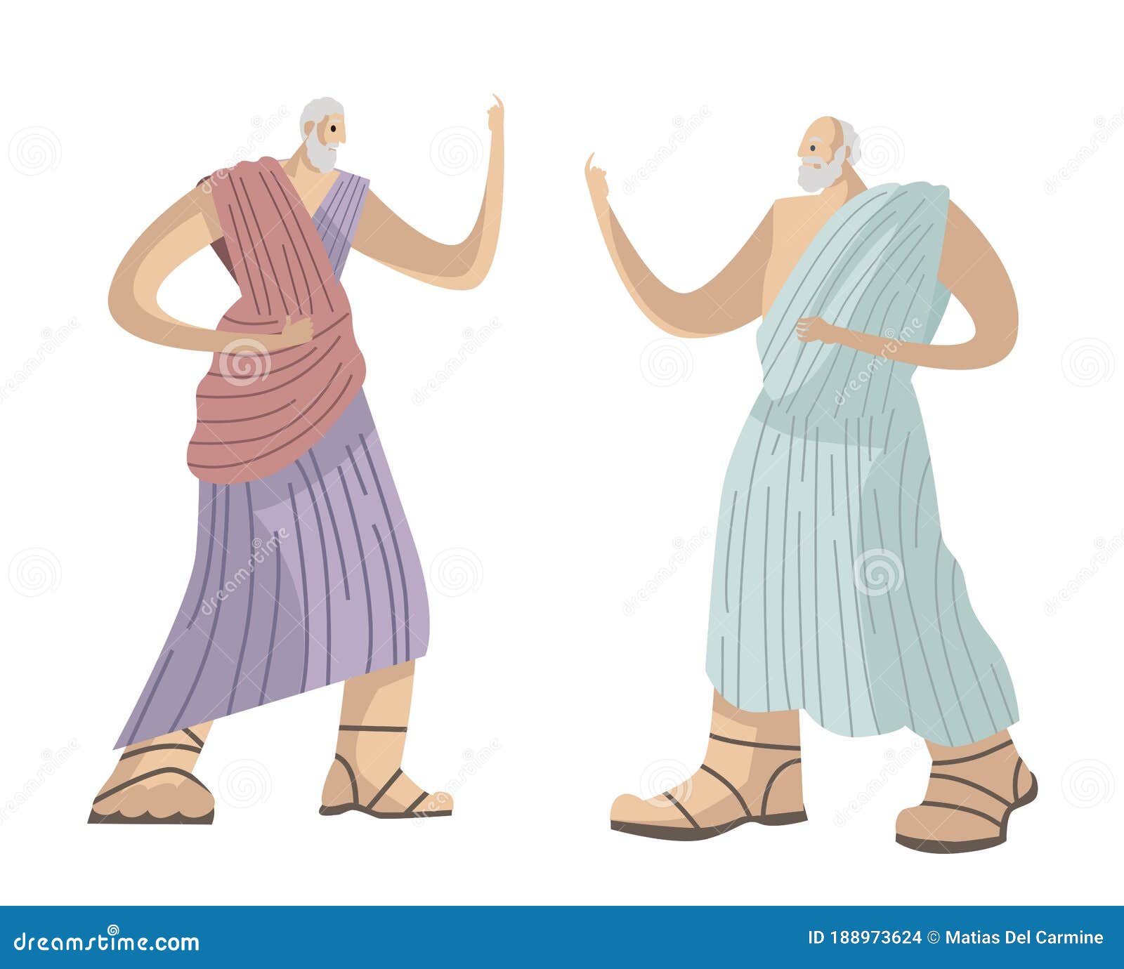 Two Greek Philosophers Debating and Thinking Stock Vector ...