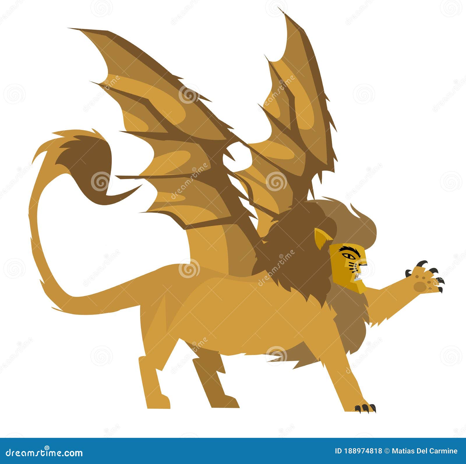 Giant Mythology Manticore Half Lion Monster Stock Vector - Illustration ...