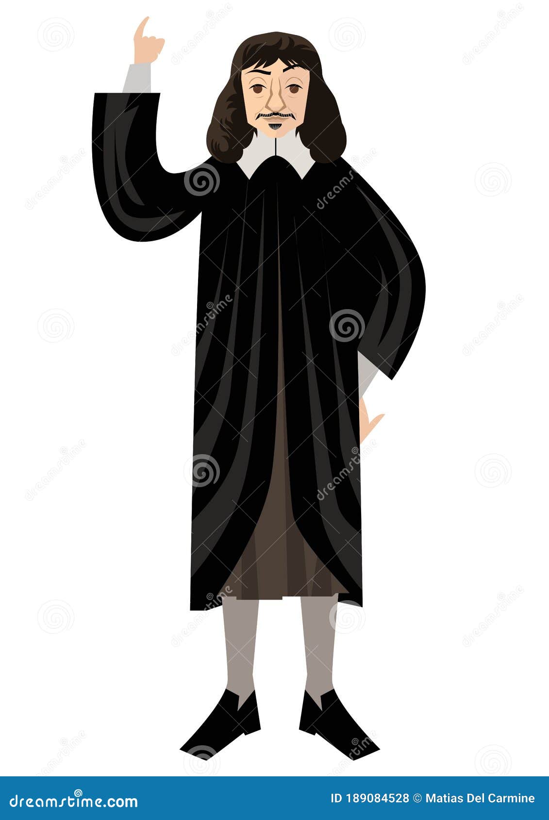 Great French Philosopher and Mathematician Stock Vector - Illustration ...