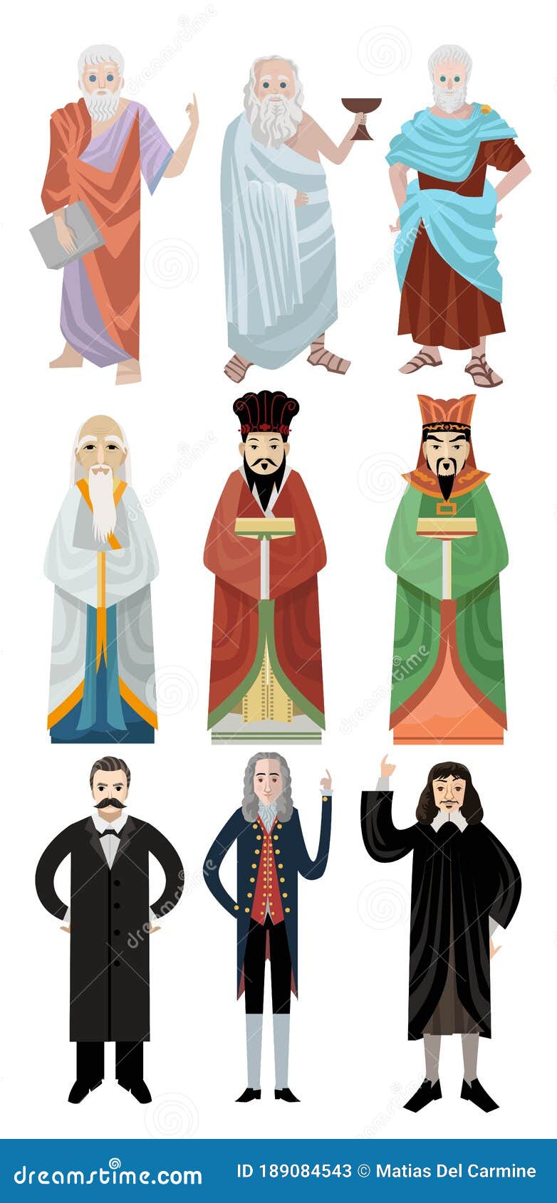 Greatest Philosophers and Thinkers from All the Times Stock Vector ...